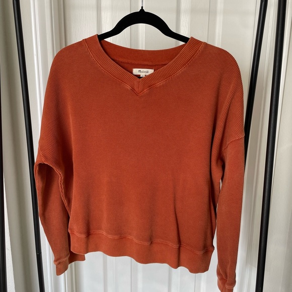 Madewell | Sweaters | Madewell Waffle Knit Boxy Sweatshirt Tee | Poshmark